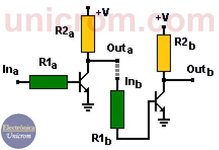 Compuerta NOT RTL (Resistor Transistor Logic) - Electrónica Unicrom